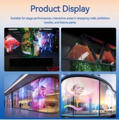 China Led Film Transparent Led Screen Flexible Crystal Display Screen On Shopping Mall Windows Glass Led Advertising for sale