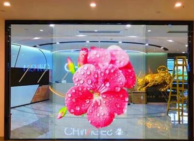 China Flexible LED Display with 92% Permeability 16bit Gray Scale and 160° Viewing Angle for Indoor Advertising for sale