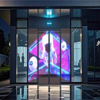 China P5 High Brightness 2900cd Transparent LED Display Pitch 5V Power for Glass Wall Media Facade for sale