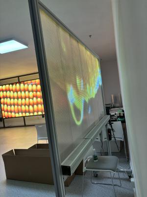 China Flexible LED Transparent  Film Screen P4  Adhesive Window Display Indoor Full Color Glass Advertising LED Panel for sale