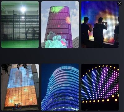 China Led Mesh Pixel Screen For Advertising P50 Outdoor Waterproof Flexible LED Curtain Display Net Screen Pixel for sale