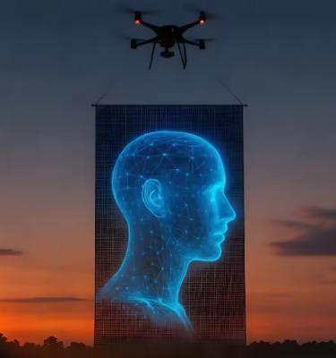 China LED drone screen,outdoor LED display,waterproof LED screen,3D light show display for sale