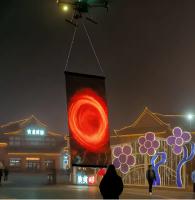 China Drone-mounted Ultra-Light Mesh Flying P25 Advertisement Flying Led Screen Flying Mesh 5V for Drone Show Performances for sale