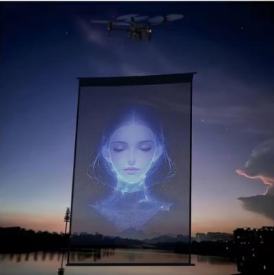 China Drone Flying Led Screen Magic Carpet Flag Screen For Outdoor Stages Full-Color Ads for sale