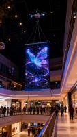 China LED Flying Magic Carpet Screen Drone Soft Screen P20 5V Led Video Curtain Flag Curtain Advertising Video Display for sale