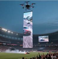 China Drone Flying Led Display Screen Flexible Transparent Led Outdoor Advertising Display for sale