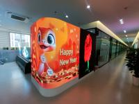 China High-Definition Holographic Transparent Screen P3.91 3D Glass Adhesive Super Slim LED Display for Glass Window Display for sale