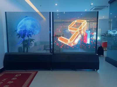 China Transparent Holographic 3D P3.91 Digital and Signage Flexible Customized Size Shopping Mall Glass Advertising Display for sale