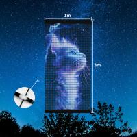 China P25 Pixel Pitch Wind-permeable Highly Transparent IP67 Waterproof and Dustproof Drone Flying LED Screen for Outdoor Advertising for sale