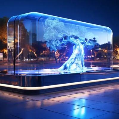 China Indoor Holographic Transparent 3D LED Display Video Wall for Shopping Mall Advertising for sale