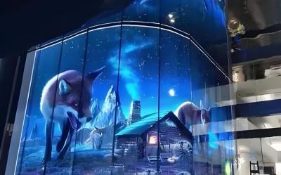 China Holographic  HD Indoor P6.25  Transparent LED Advertising Screen with Phone Support for Animation & Graphics Video Wall for sale