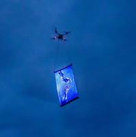 China P15 LED Flying Magic Carpet Screen Portable Drone Soft Screen Flying Screen Led Video Curtain Flag Curtain for sale