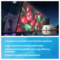 China Transparent LED Screen Adhesive Indoor Application LED Display TV for Advertising for sale