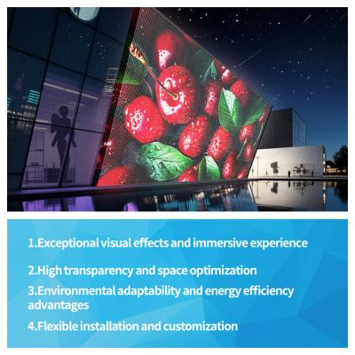 China Transparent LED Screen Adhesive Indoor Application LED Display TV for Advertising for sale
