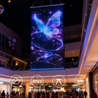 China P25 DC12V Highly Transparent Flying LED Mesh LED Display Screen for Drone Show for sale