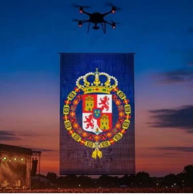 China P20 DC12V Highly Transparent Flying LED Mesh LED Display Screen for Drone Show for sale