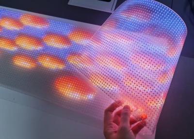 China P10 Indoor Full Color Transparency LED Film Display Screen IP67 Waterproof Adhesive Flexible High for sale