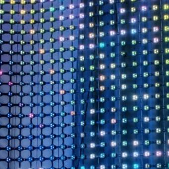 China Outdoor IP67 Waterproof LED Mesh Screen 12V P62.5 RGB Flexible Design Suitable for Advertising and Event Stage Decoration for sale