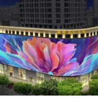 China Outdoor IP67 Waterproof LED Mesh Screen 12V P62.5 RGB Flexible Design Suitable for Advertising and Event Stage Decoration for sale
