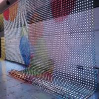 China RGBW 12V High Resolution LED Mesh Screen for Outdoor Stage Shows and Building Facade Advertising for sale