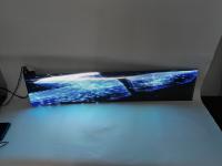 China Holographic Transparent Screen P3.91 Flexible LED Film Display IP45 12V Adhesive for Glass Window Advertising for sale