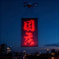 China 15mm PC IP67 Waterproof Drone Flying LED Screen World Cup Opening Ceremony Aerial Hanging LED Screen For Grand Ritual Atmosphere for sale