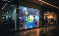 China 6mm Inner Install Transparent LED Film Screen with RGB Full Color and Customized Cabinet Size for Commercial Advertising for sale