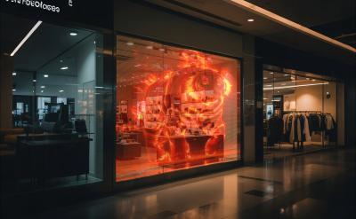 China World Cup Opening Ceremony Used 5mm Soft Glass Embedded LED Transparent Film Screen For Commercial Publicity Ads for sale