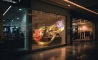 China World Cup Opening Ceremony Used 5mm Soft Glass Embedded LED Transparent Film Screen For Commercial Publicity Ads for sale