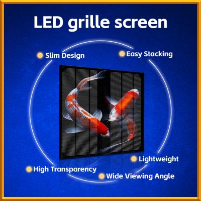 China IP67 5000cd Brightness High Transparency LED Grille Panel for Outdoor Advertising Screen for sale