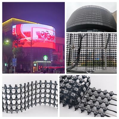 China P50 10000cd IP67 DMX512 RGB LED Mesh Screen H2506 Pixels DC 12V Outdoor Advertising Display for sale