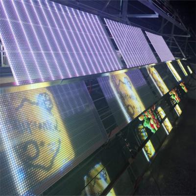 China P10 4000cd/m² Brightness Transparent LED Display with 92% Transparency for Indoor Glass Applications for sale
