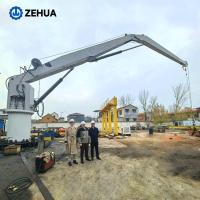 China Zehua Hydraulic Marine Crane 2 Ton Small Mini Construction Marine Crane Marine Travel Lift Yacht Crane for sale