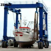 China Diesel Generator Powered Hydraulic Boat Lift Crane 300t 350t 4 Tires 8Tires Gantry Crane for sale