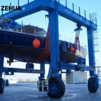 China Diesel Generator Powered Hydraulic Boat Lift Crane 300t 350t 4 Tires 8Tires Gantry Crane for sale