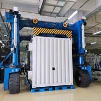 China Zehua Hydraulic Straddle Carrier Rubber Bumpers Crane Radio Remote For Industrial Rubber Wheel Indoor Mobil Crane for sale