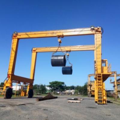 China Zehua RTG 60T Rubber Tyre Wheel v Slot Gantry Plate Gantry Crane Concrete Pipe 1 Ton Mobile Gantry Crane For Lifting for sale