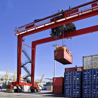 China Zehua RTG 80 Ton Rubber Tyre Wheel Gantry Crane 5t Mobile Portable Gantry Crane Heavy Duty Lifting Equipment for sale