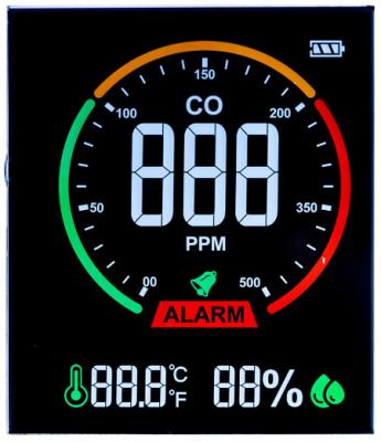 China Custom VA LCD Display for Gas Detection Instrument 63.7x76.7mm Negative Transmissive for sale