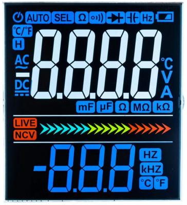 China ODM Vertical Alignment LCD Negative Transmissive Segment Display 62x53mm for Multimeter for sale