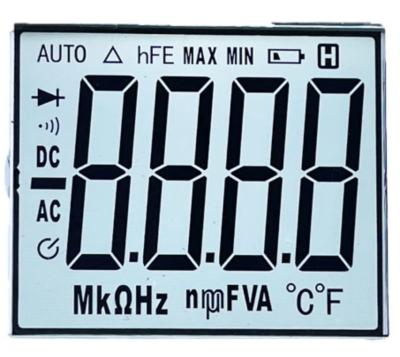 China Customized HTN Segment LCD Display Transmissive 35.5x31.6mm 3V 1/4 Duty for sale