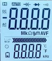 China Customized HTN Segment LCD Display Transmissive 35.5x31.6mm 3V 1/4 Duty for sale