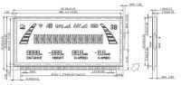China VDD 3.7V Full View Negative 14 Segment LCD Module Display Car DVD LCD Display 66*32mm for sale