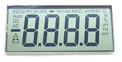 China Custom HTN Positive Reflective LCD Display 6 O'Clock 68x35.5mm Pin Connection for sale