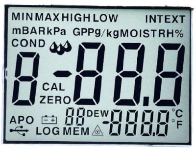 China 1.5 Inch Black TN LCD Screen 38x23.5mm Transflective Display for Meters Office Equipment for sale