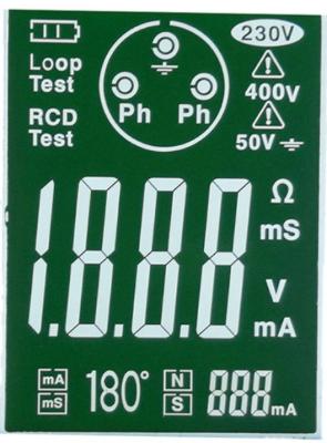 China Positive Transmissive TN Segment LCD Display 42.8x60.2mm 3V 1/4 Duty for sale
