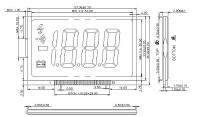 China Duty 1/1 Positive Reflective LCD Display 6 O′ Clock Segment TN LCD for sale