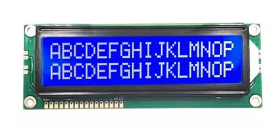China 16x2 Character LCM LCD Display Module 122x44mm STN Blue Transflective 5V for sale