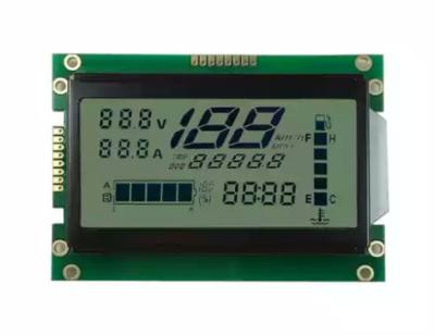 China Custom HTN 7 Segment LCD Display Module 100x56mm 5V Transparent Speedometer Clock for sale