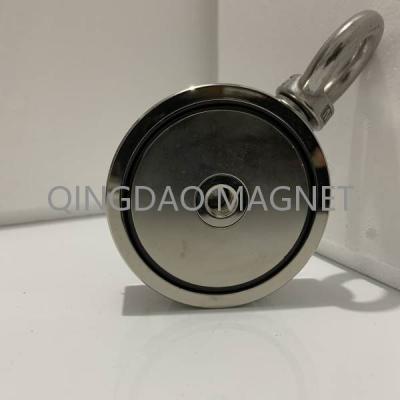 China Sintered NdFeB N35 270KGS 600 Lb Fishing Magnet Nickel Coating for sale